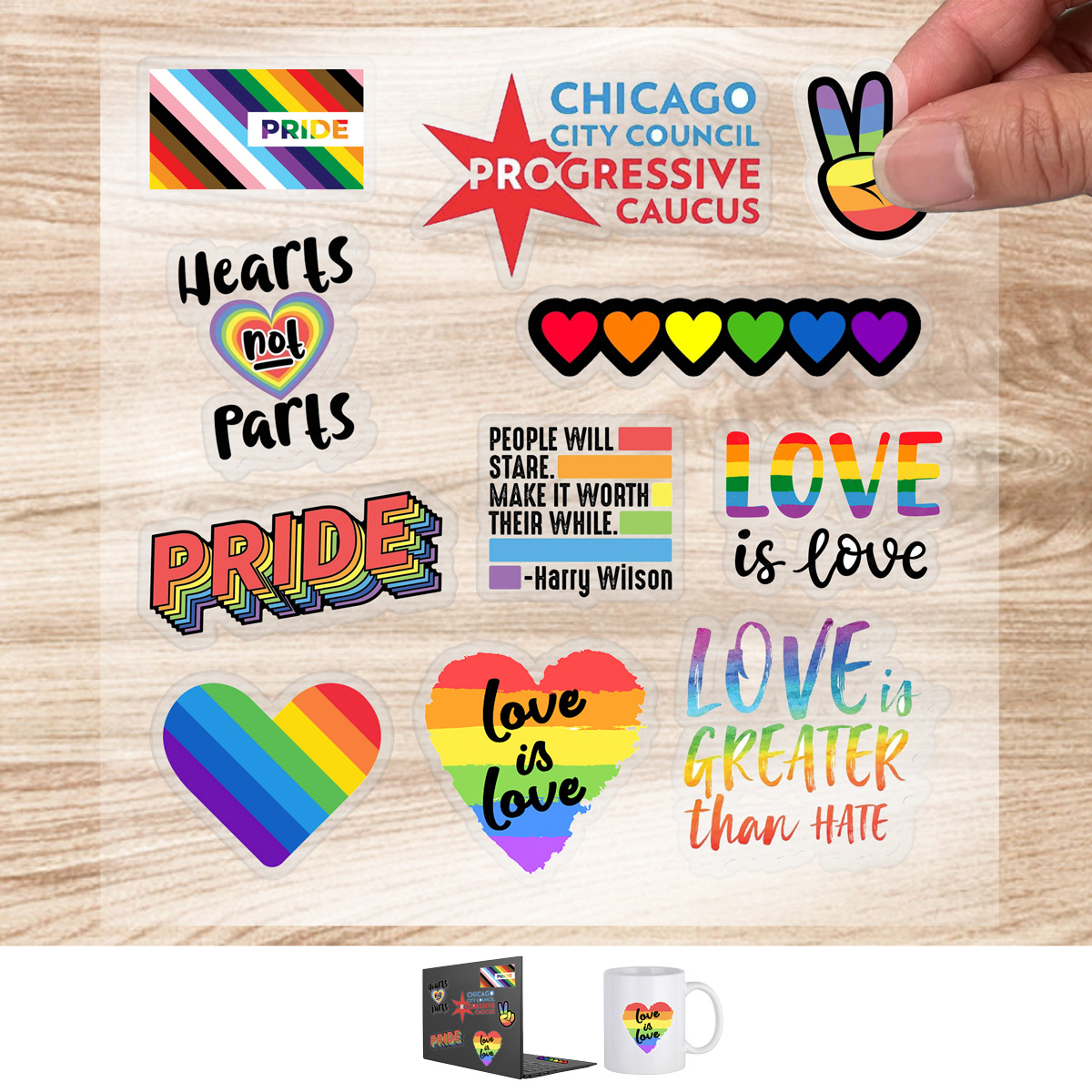 “CUSTOMCUT™” Clear Decal 5” x 7" Full Color Custom Shape Removable ...