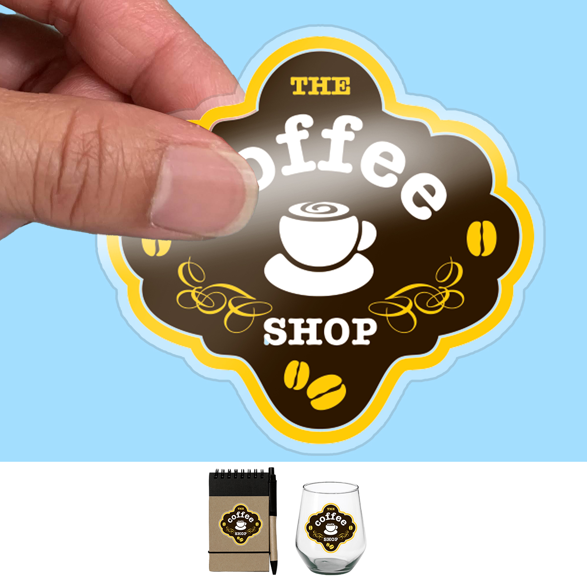 “CUSTOMCUT™” CLEAR 25.1 sq inch to 36 sq inch Full Color Custom Shape ...