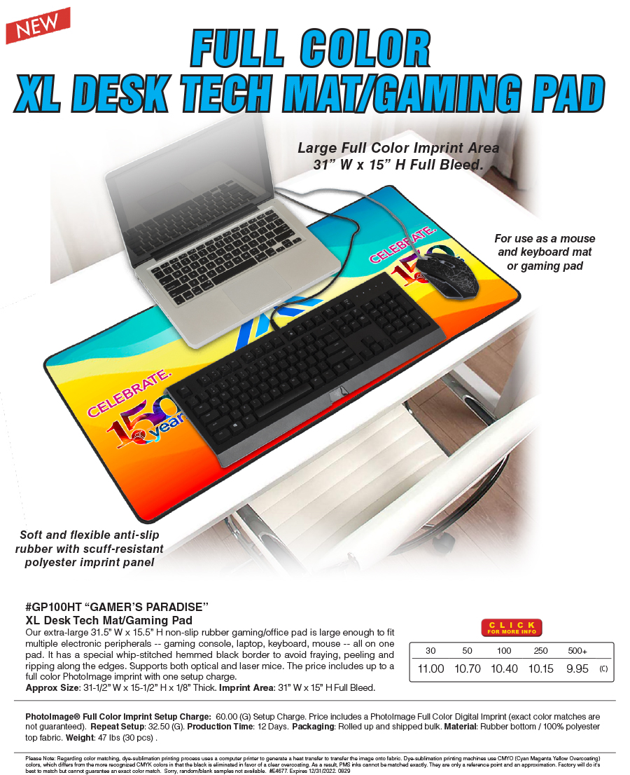 #GP100HT Gamer’s Paradise - XL Desk Tech Mat/Gaming Pad
