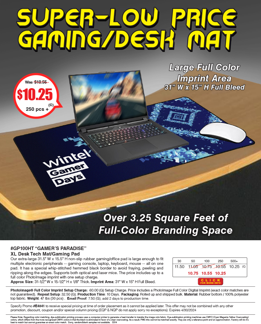 #GP100HT Gamer’s Paradise - XL Desk Tech Mat/Gaming Pad