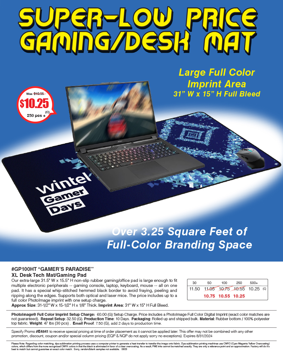 #GP100HT Gamer’s Paradise - XL Desk Tech Mat/Gaming Pad